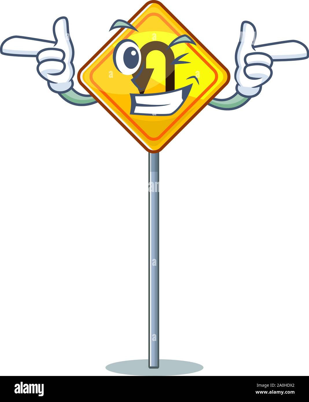 Wink u turn sign shaped the cartoon Stock Vector Image & Art - Alamy