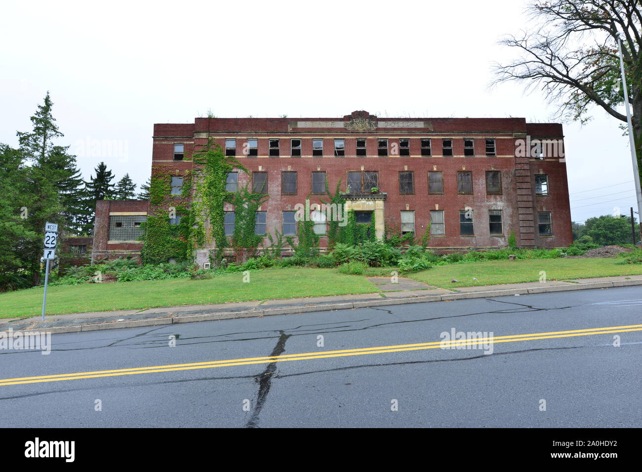 An Abandoned state Police station Stock Photo - Alamy