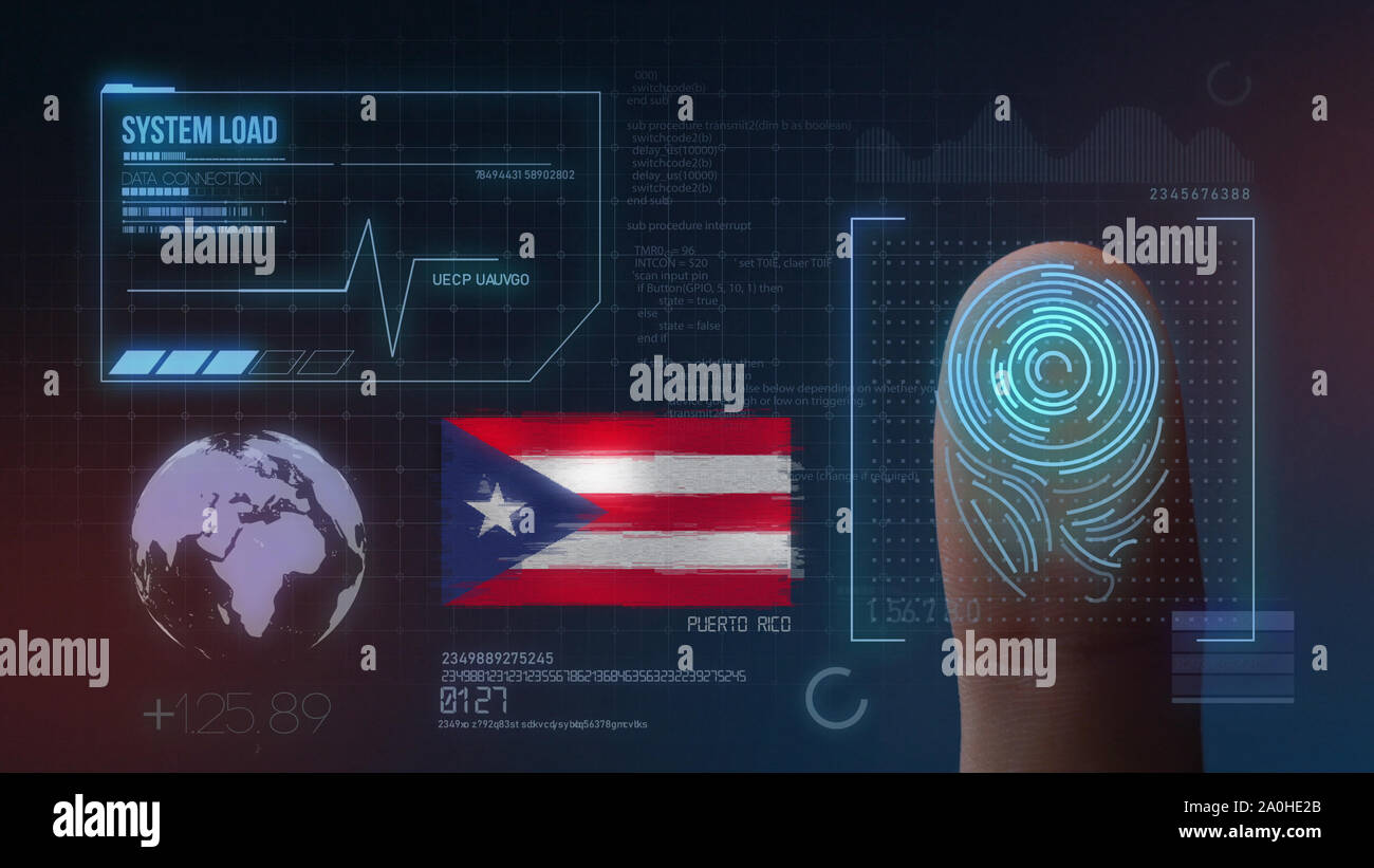 Finger Print Biometric Scanning Identification System. Puerto Rico ...