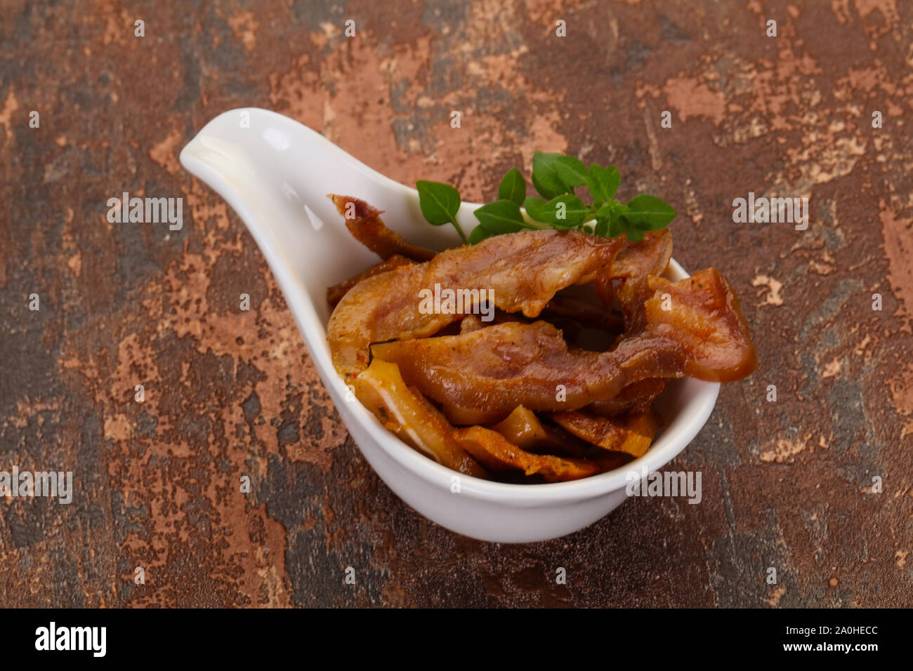 Pork ear snack in the bowl Stock Photo - Alamy