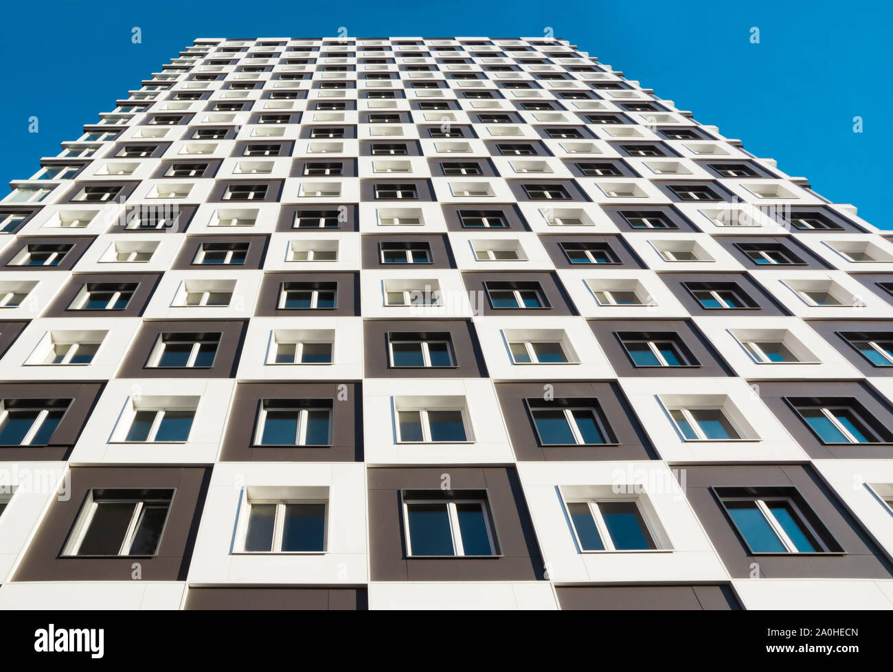 From below shot of modern and new apartment building. Photo of tall ...