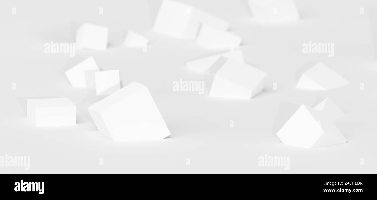 3d illustration of cubes floating Stock Photo - Alamy