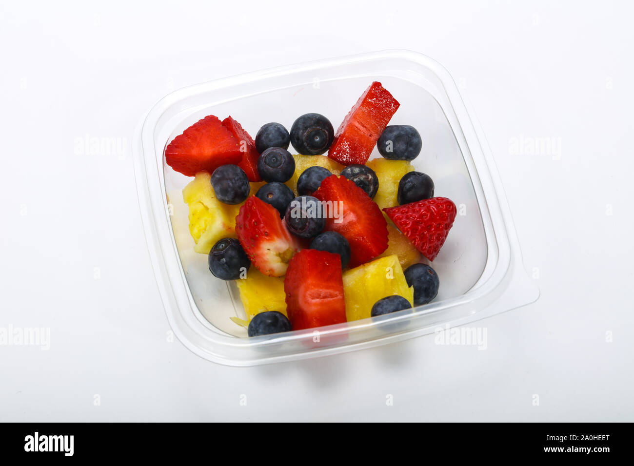Sliced tropical fruit mix snack in the box Stock Photo - Alamy