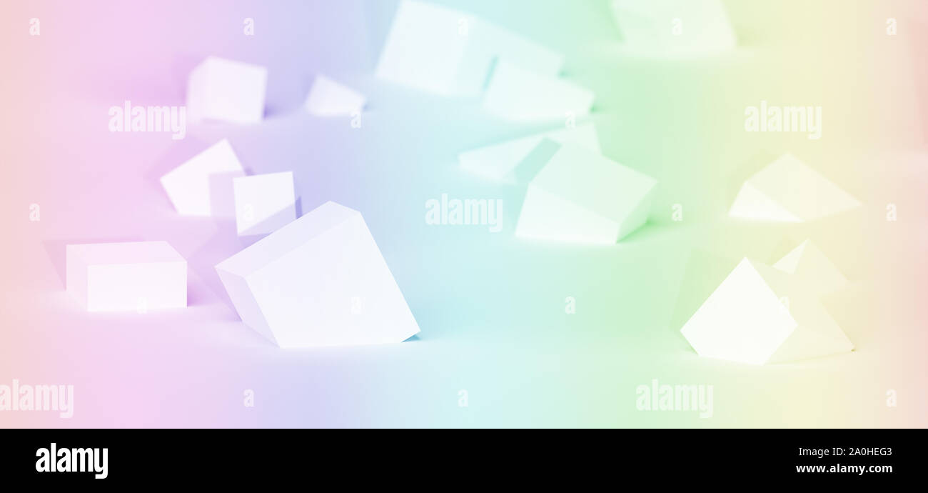 3d illustration of cubes floating Stock Photo - Alamy