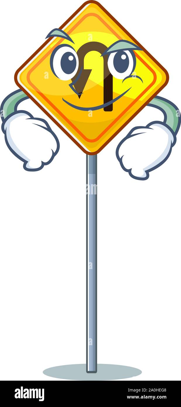 Smirking u turn sign shaped the cartoon Stock Vector Image & Art - Alamy