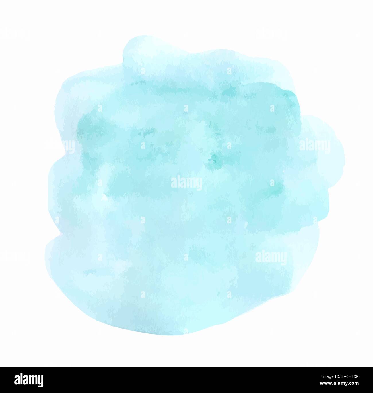 Hand drawn abstract round blue vector watercolor texture on a white ...