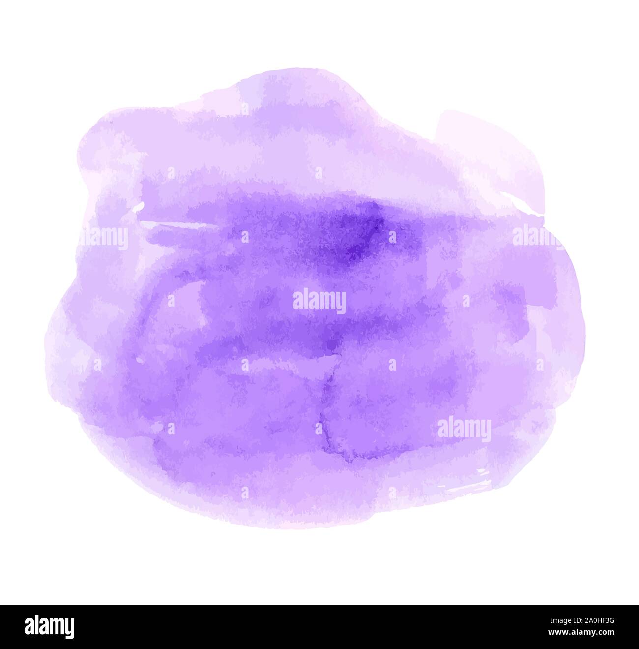 Hand drawn abstract round violet vector watercolor texture on a white ...