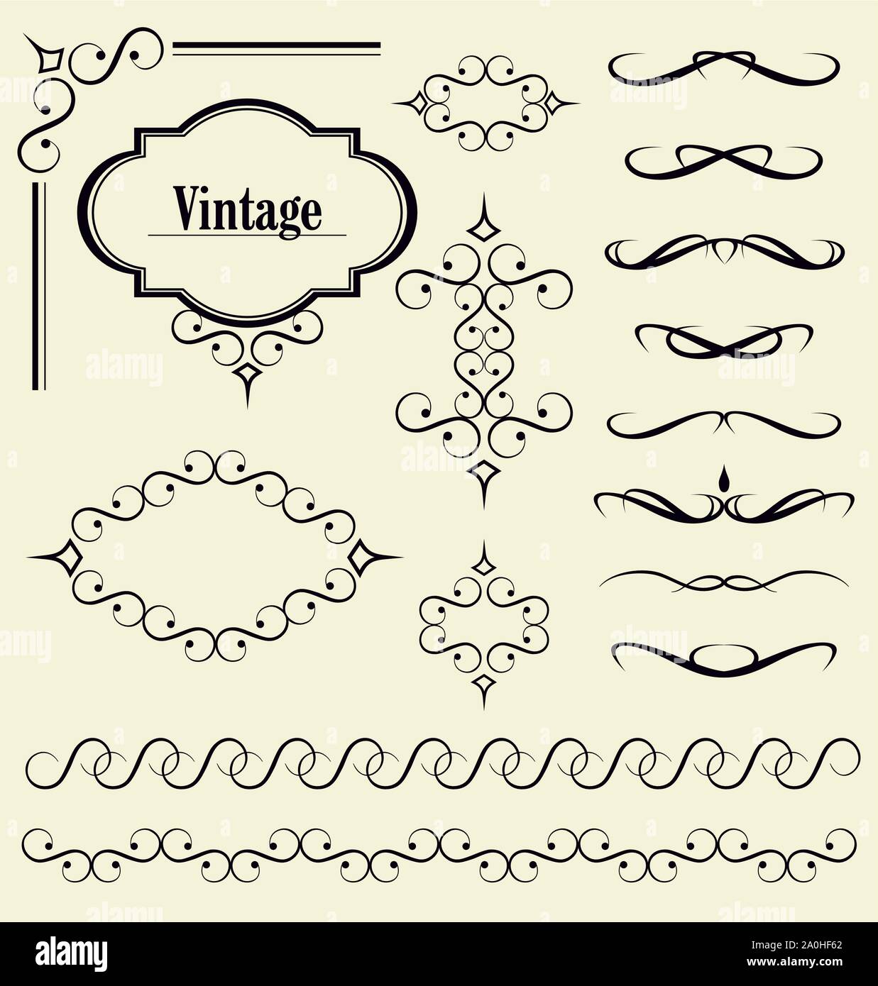 Vector set of vintage design elements Stock Vector Image & Art - Alamy