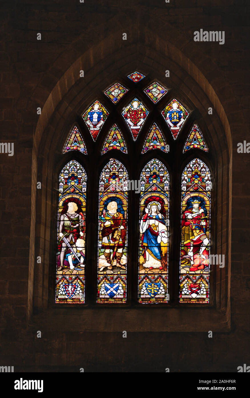 Stained Glass Window, Dunfermline Abbey, Fife, Scotland Stock Photo - Alamy