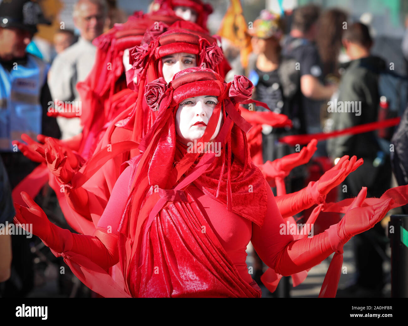 Southampton, UK 20th September 2019. Extinction Rebellion' Red Rebels ...