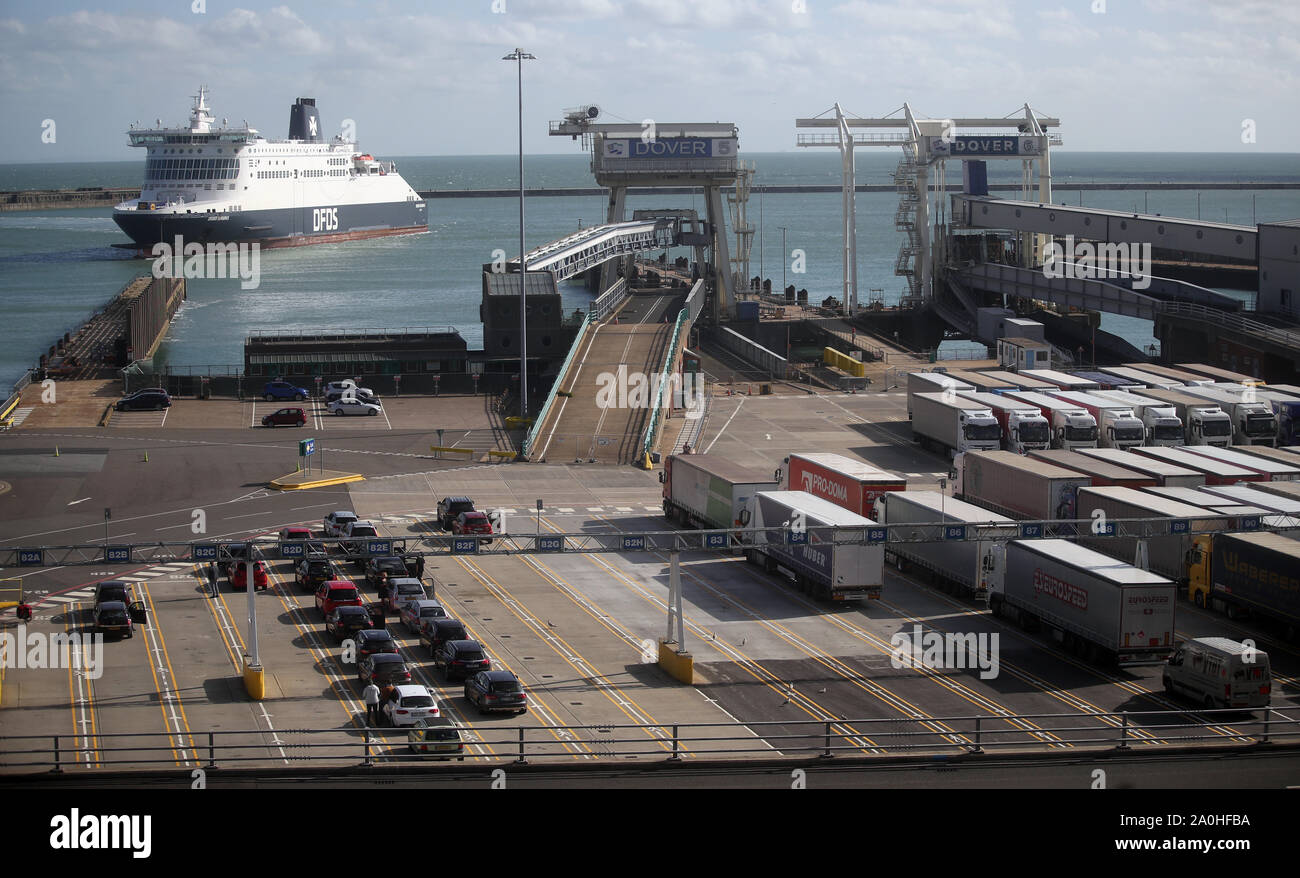 A DFDS ferry arrives at the Port of Dover ferry port Stock Photo - Alamy