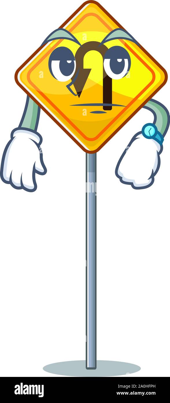 Waiting u turn sign isolated the character Stock Vector Image & Art - Alamy