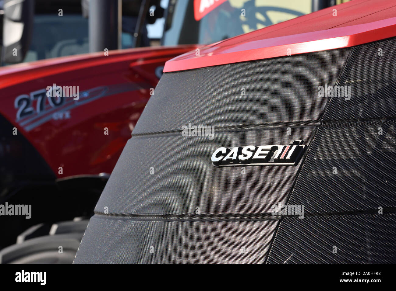 Kaunas, Lithuania - April 04: Case IH tractor and brand logo in Kaunas ...