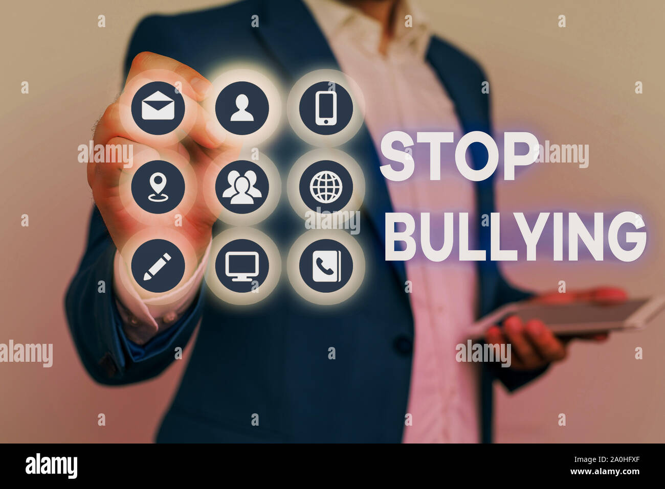 Stop bullying meaning warning sign hi-res stock photography and images ...