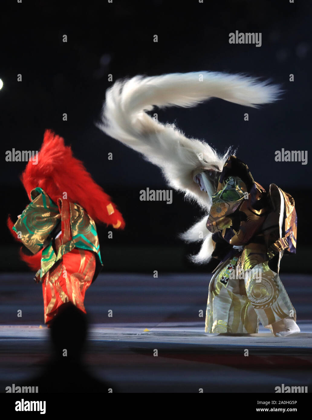 Dancers in the opening ceremony during the 2019 Rugby World Cup Pool A ...