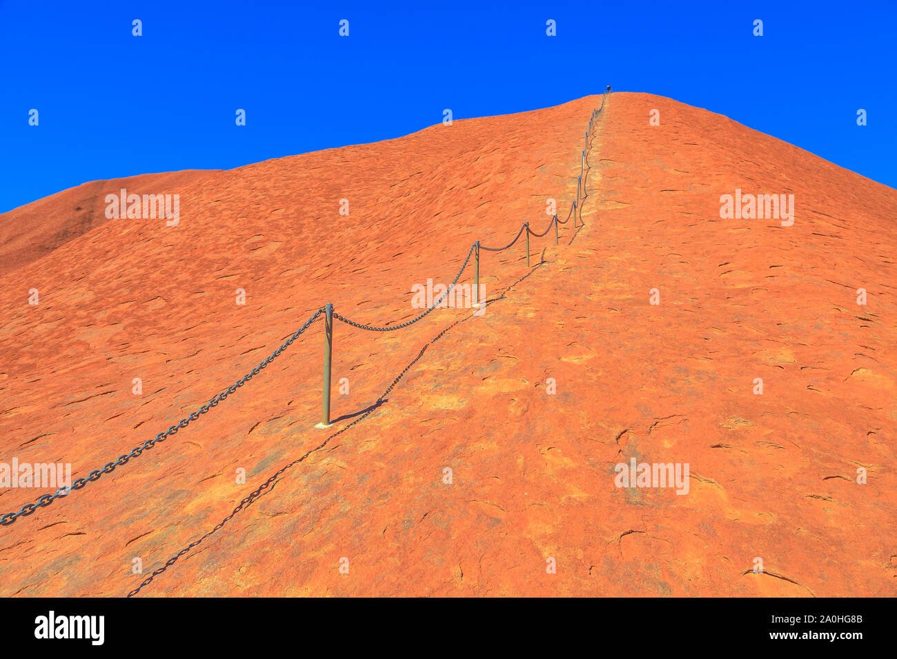 Uluru, Northern Territory, Australia - Aug 23, 2019: safety chain, 138 ...