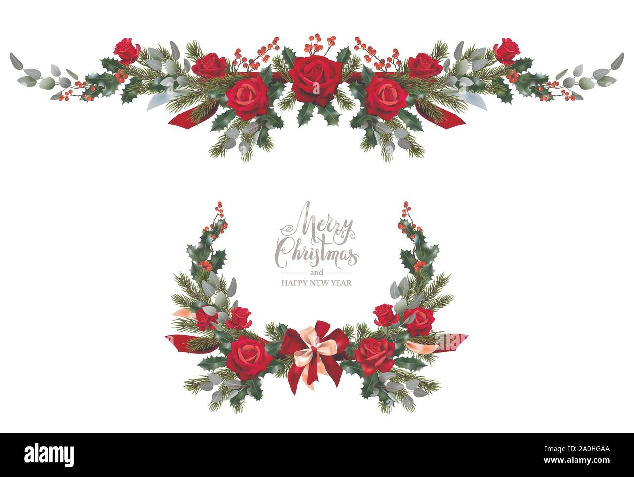 Rose wreath border floral Stock Vector Images - Alamy