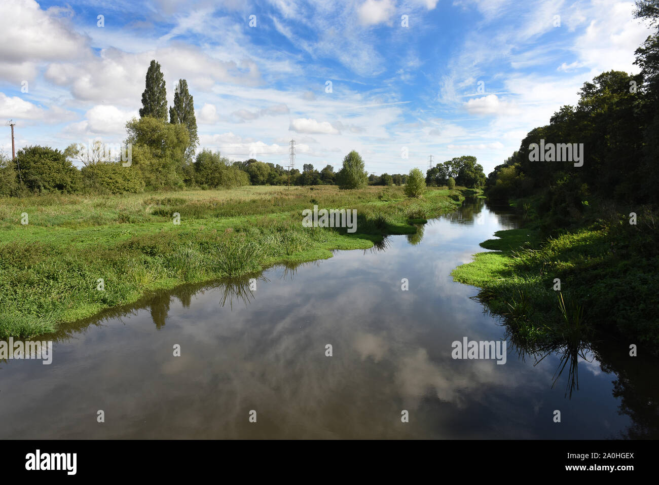 The River Tern flowing through Attingham Park, Shropshire, Uk Stock ...