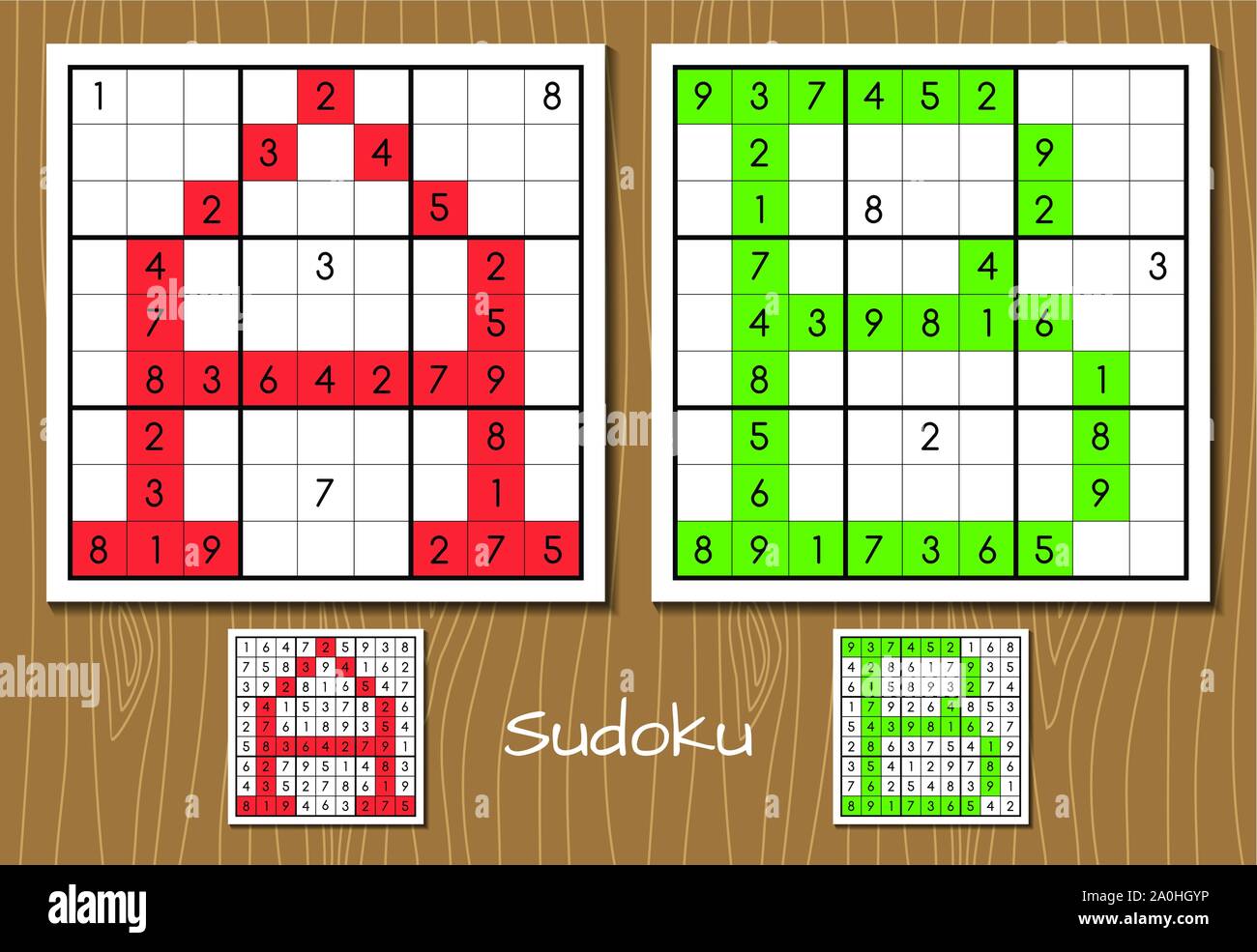 Sudoku vector set with answers. A, B letters Stock Vector Image & Art ...