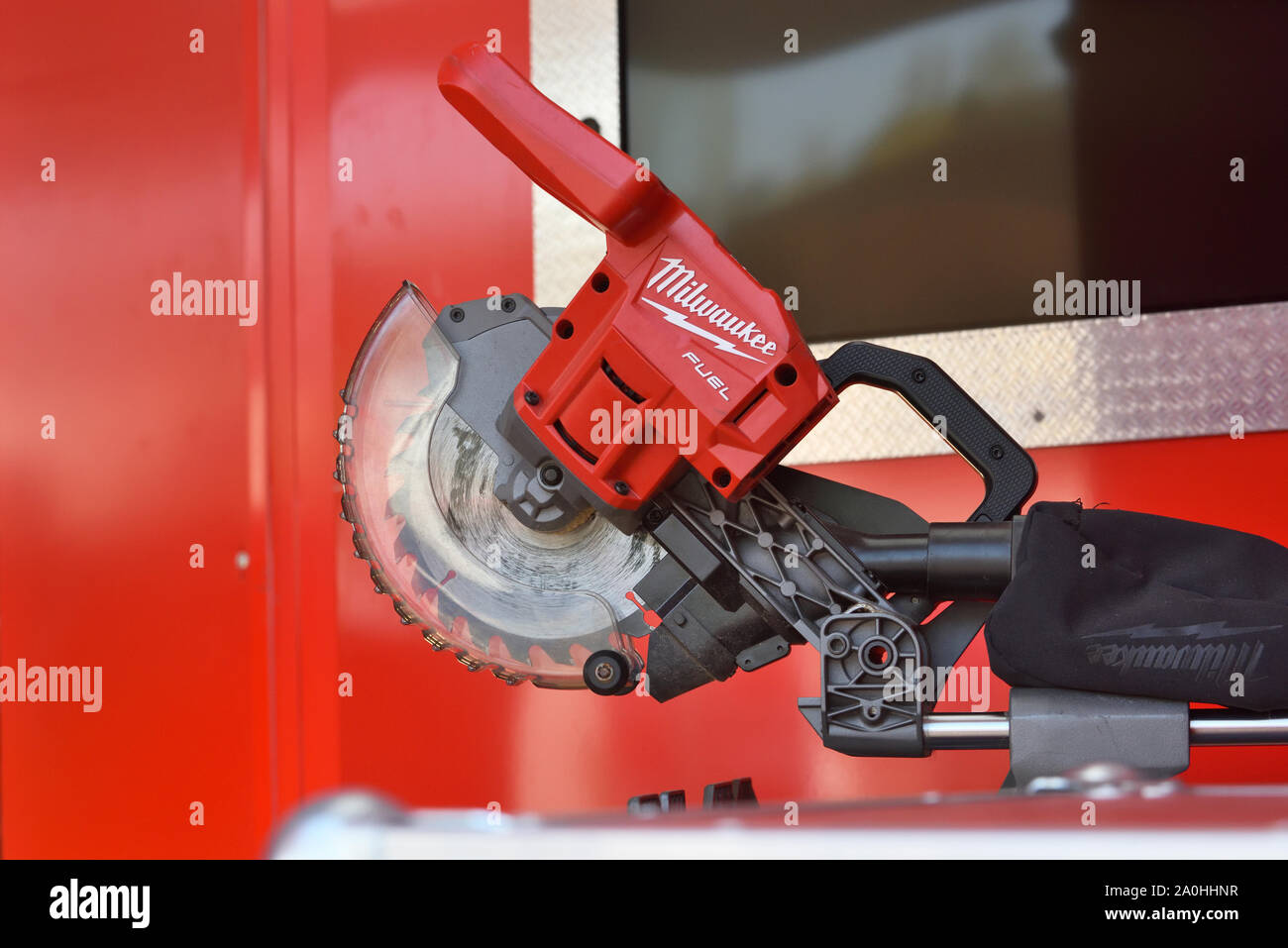 Vilnius, Lithuania - April 25: Milwaukee power tools on April 25, 2019 ...