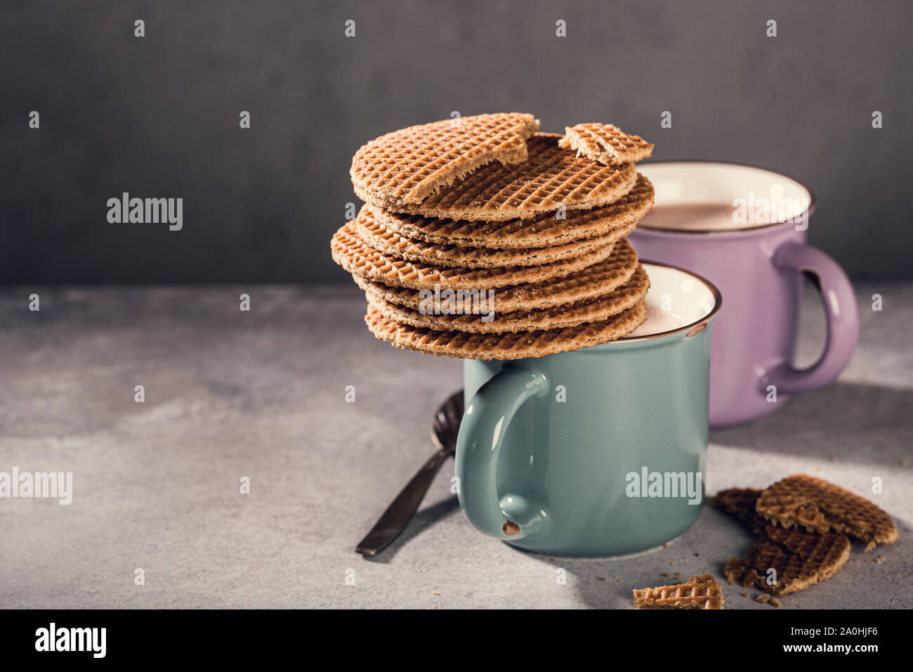Traditional dutch cookies syrupwaffles Stock Photo - Alamy