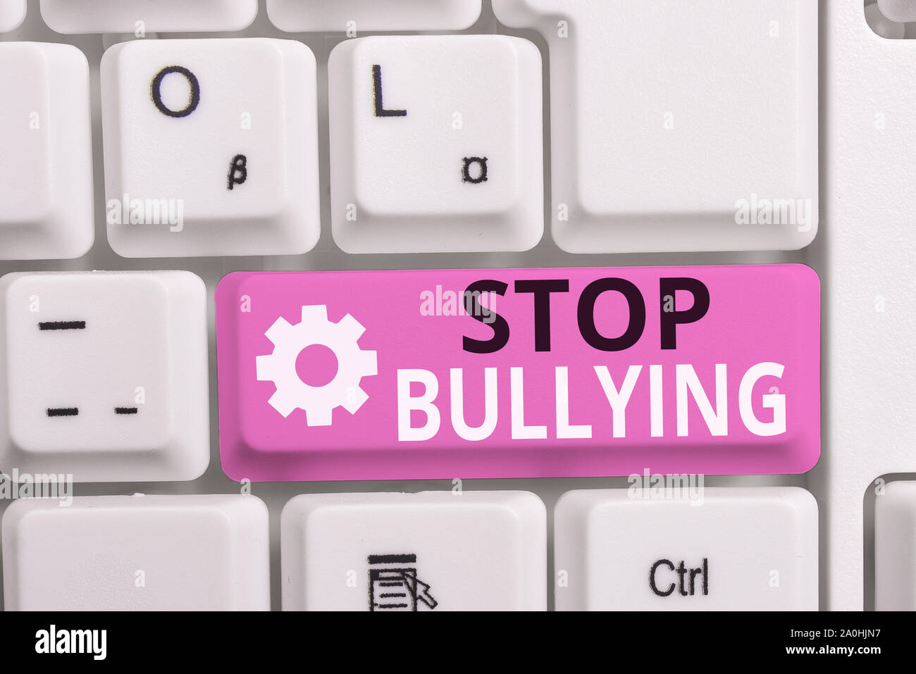 Writing note showing Stop Bullying. Business concept for Fight and ...