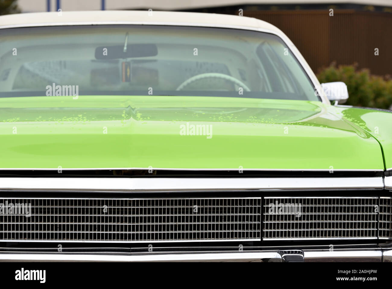 Detail of a vintage car. Close up of retro classic american car ...