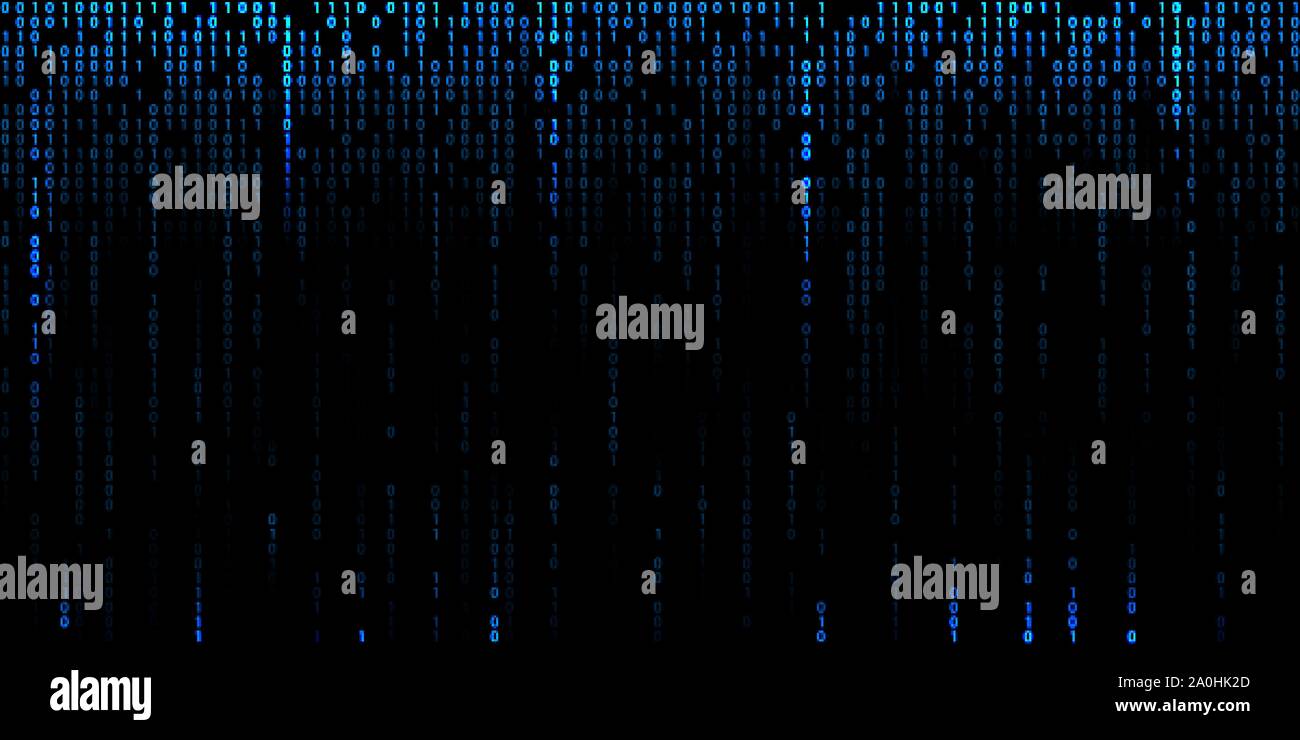 Blue cyber background of binary code digits Stock Vector Image & Art ...