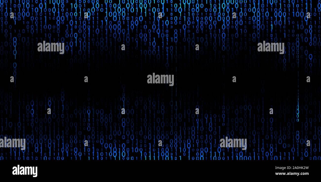 Blue Cyber Background Of Binary Code Digits Stock Vector Image And Art 4661