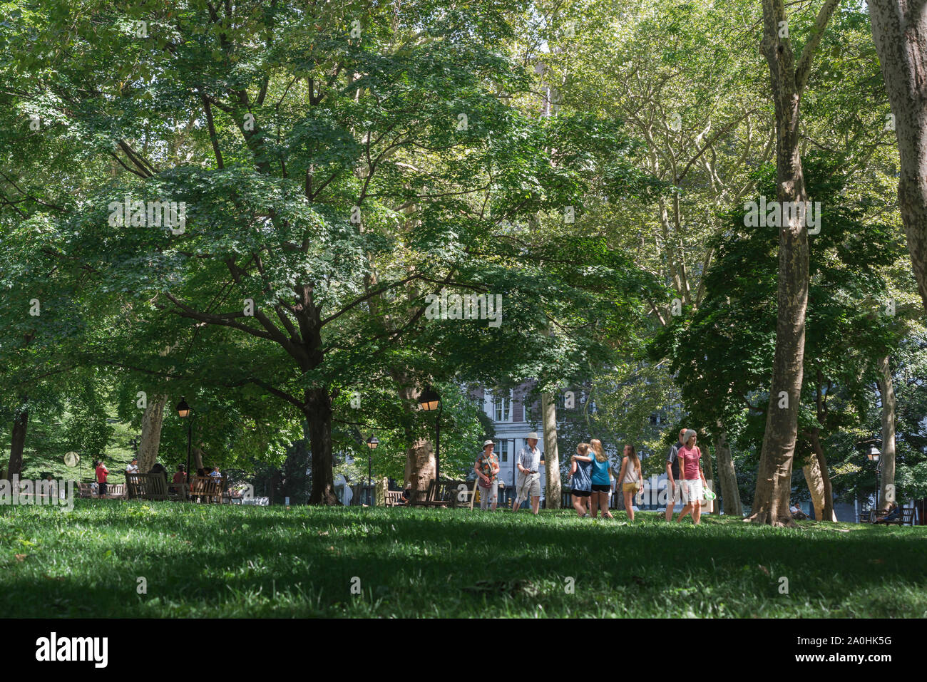 Washington Square Park Philadelphia, view in summer of people strolling ...