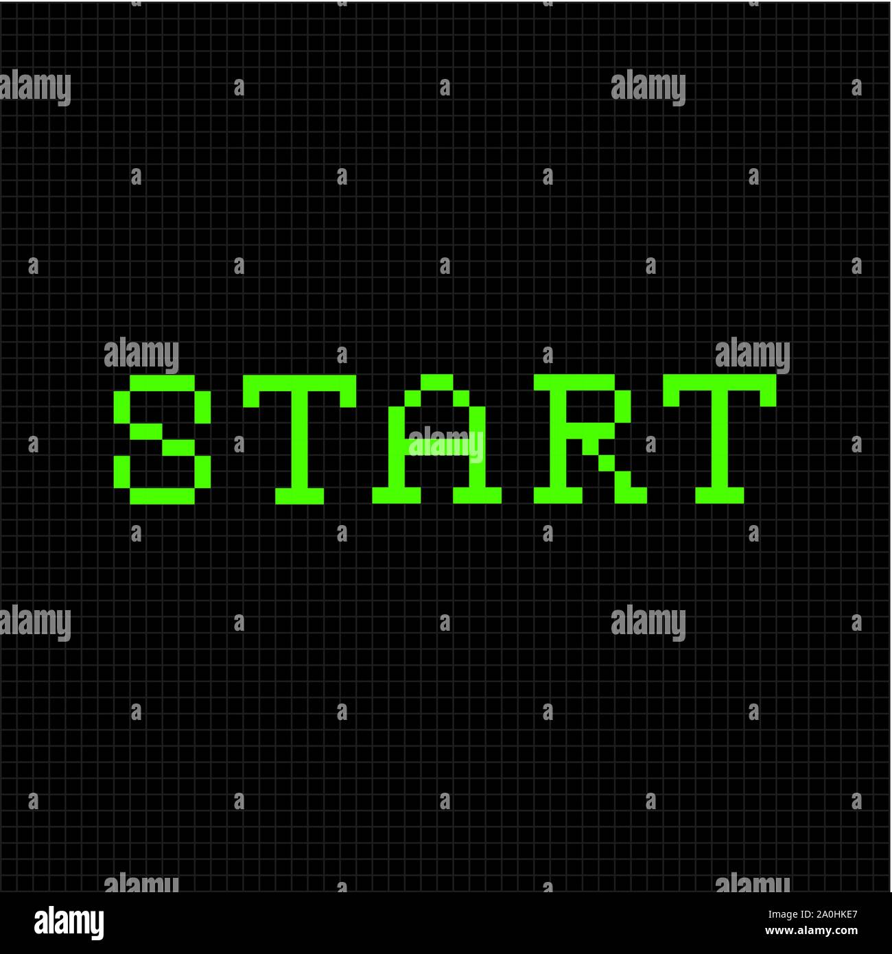 Start. Vector pixel text message. Pixel art Stock Vector Image & Art ...