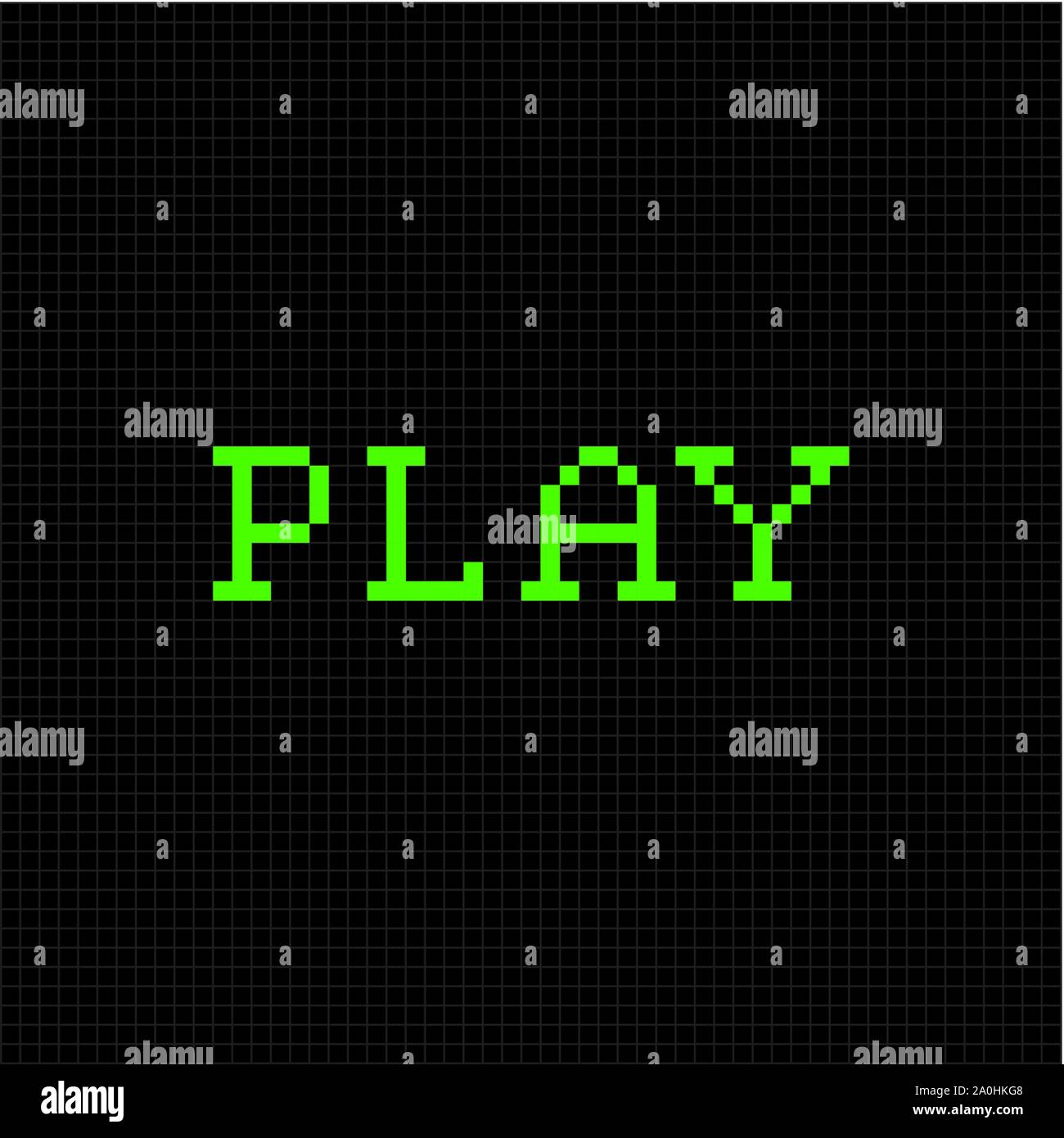 Play. Vector pixel text message. Pixel art font Stock Vector Image ...