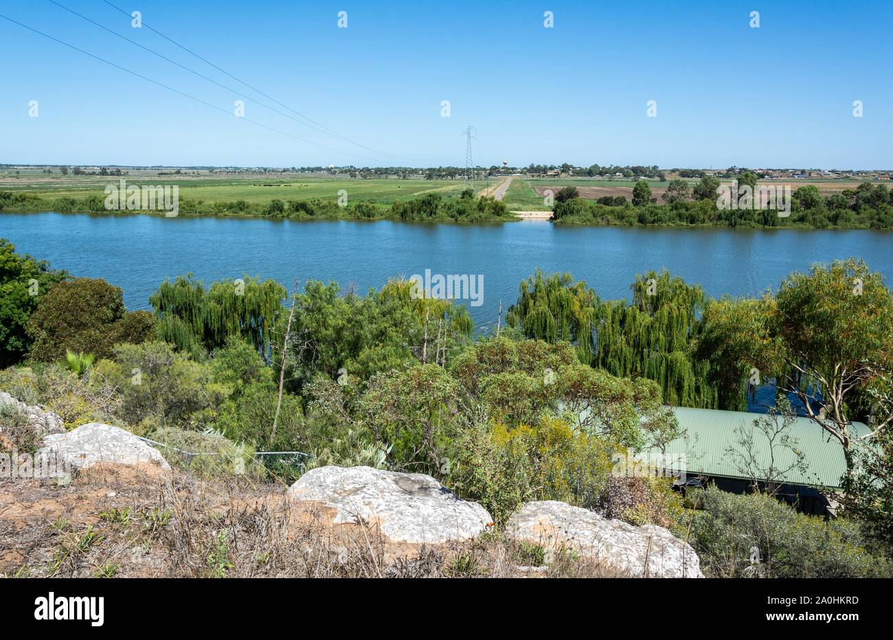 View of the River Murray in Tailem Bend, South Australia Stock Photo ...