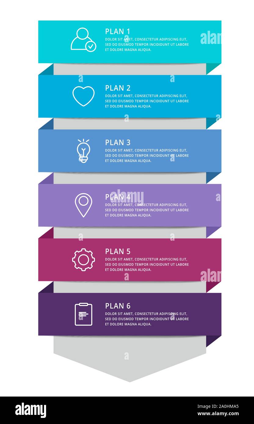 Vector modern infographic template arrow for six diagrams, graph ...