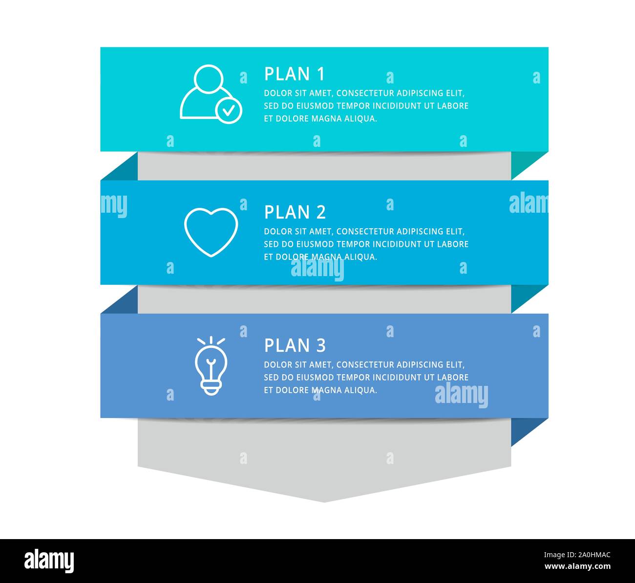 Vector modern infographic template arrow for three diagrams, graph, presentation. Business ...