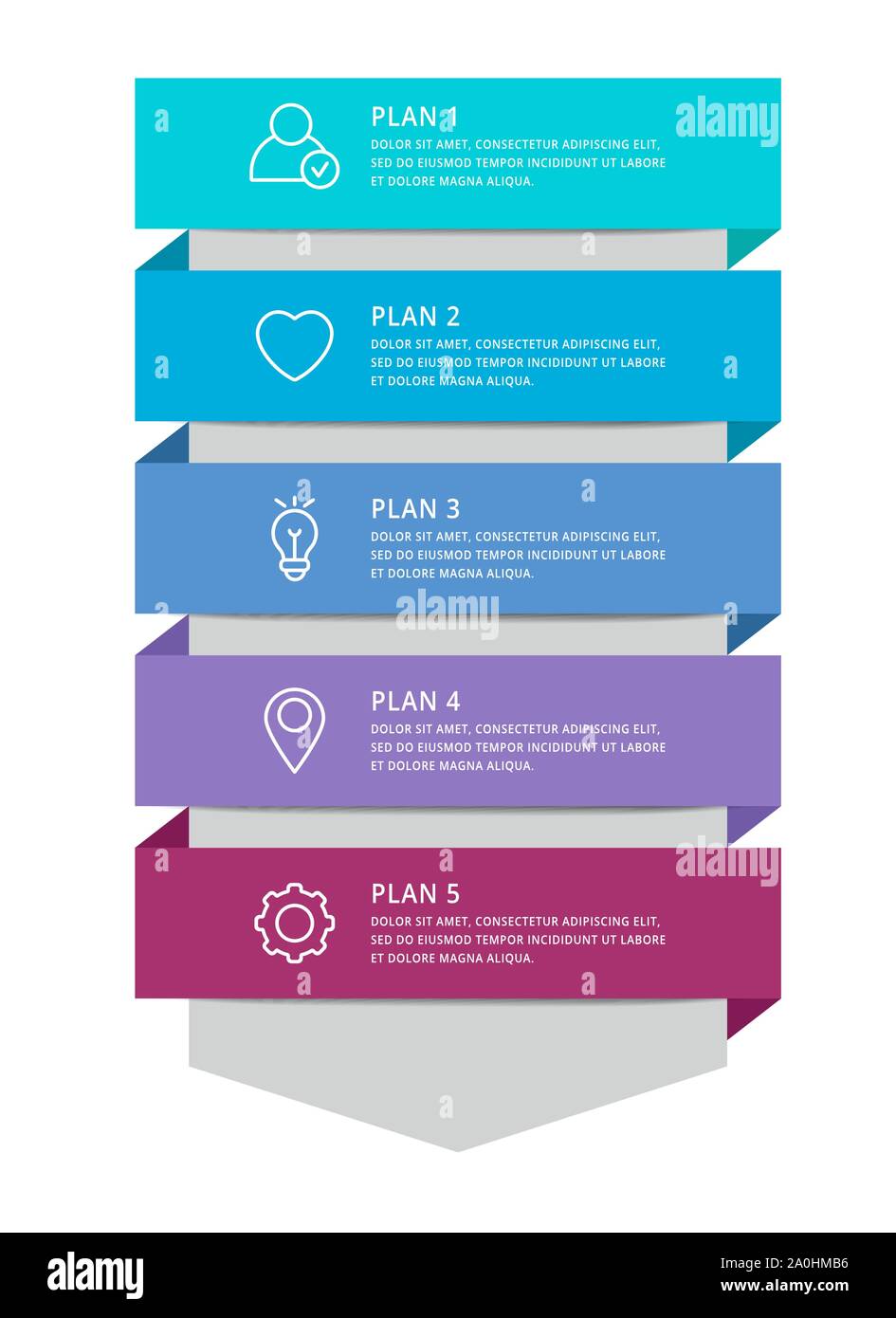 Vector modern infographic template arrow for five diagrams, graph, presentation. Business ...