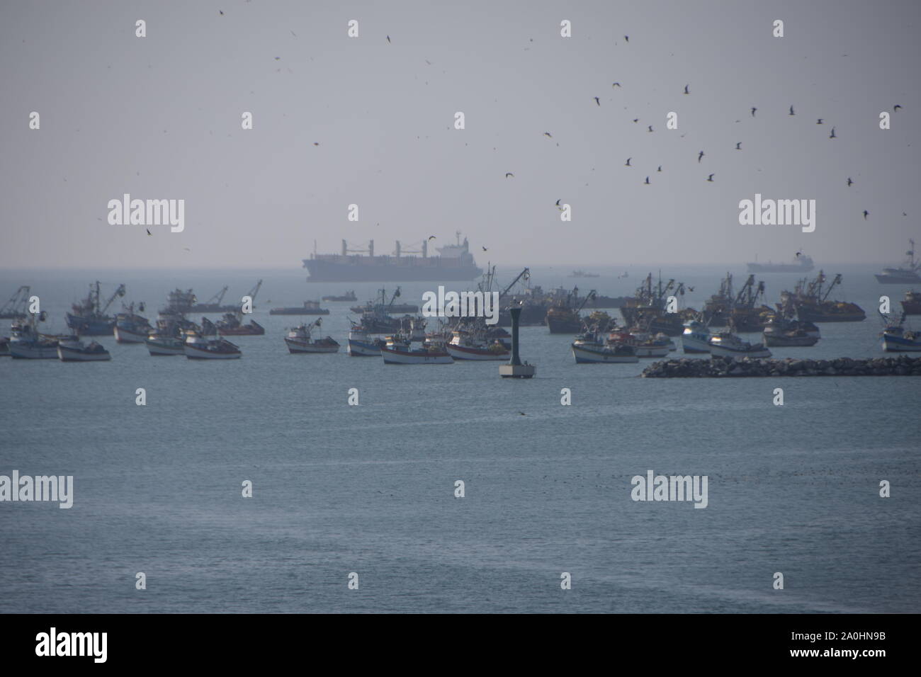 Callao, Peru. Port operation. Fishing fleet. Trawlers Stock Photo - Alamy