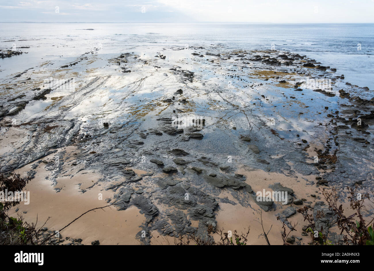 Coastline in the Flat Rocks area of Bunurong Marine and Coastal Park in ...