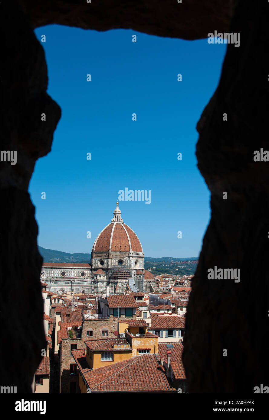 Florence Cathedral seen from a window of Palazzo Vecchio Stock Photo ...