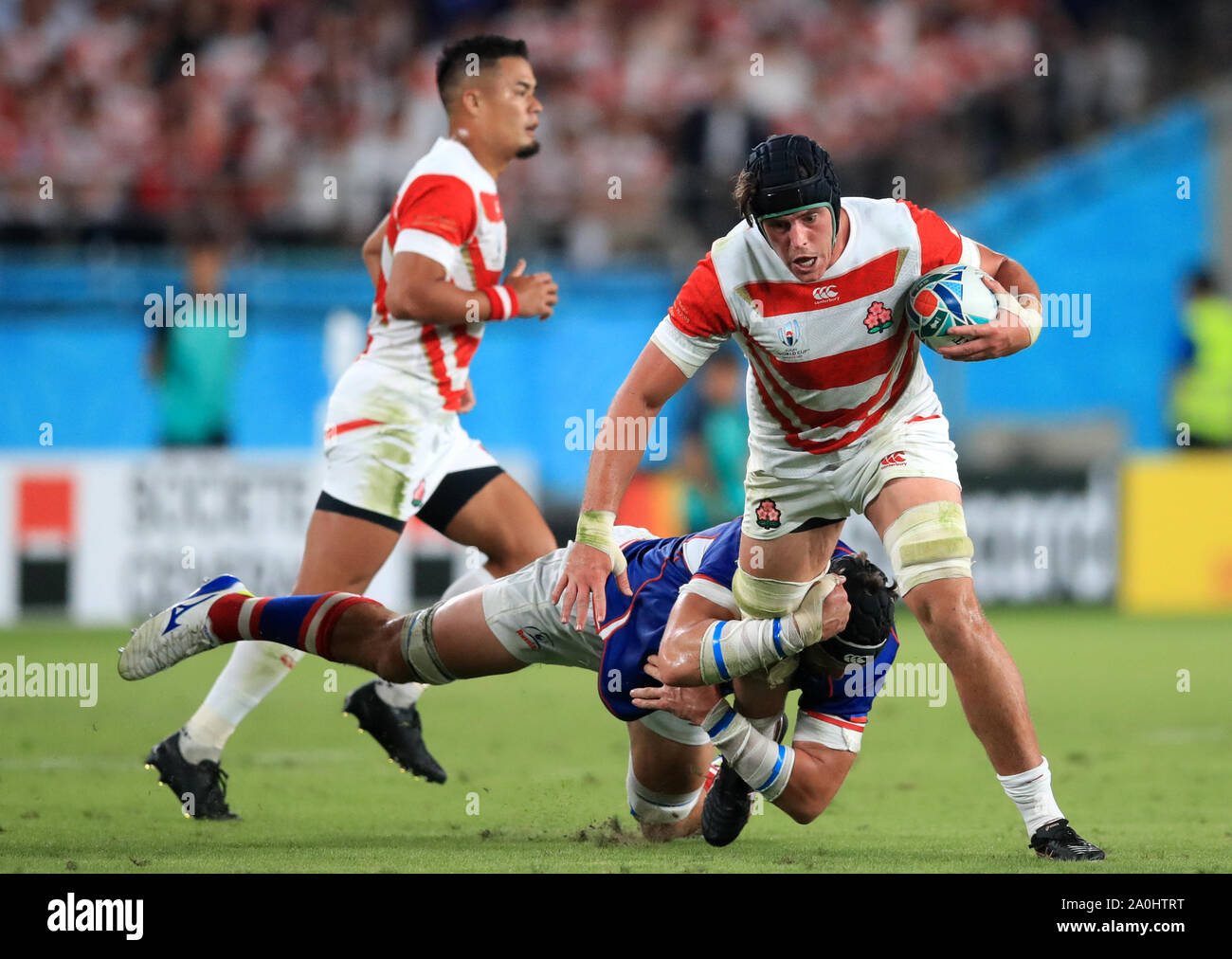 Japan's James Moore in action during the 2019 Rugby World Cup Pool A ...