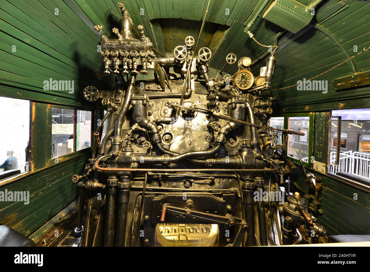 The boiler on an American steam engine Stock Photo - Alamy