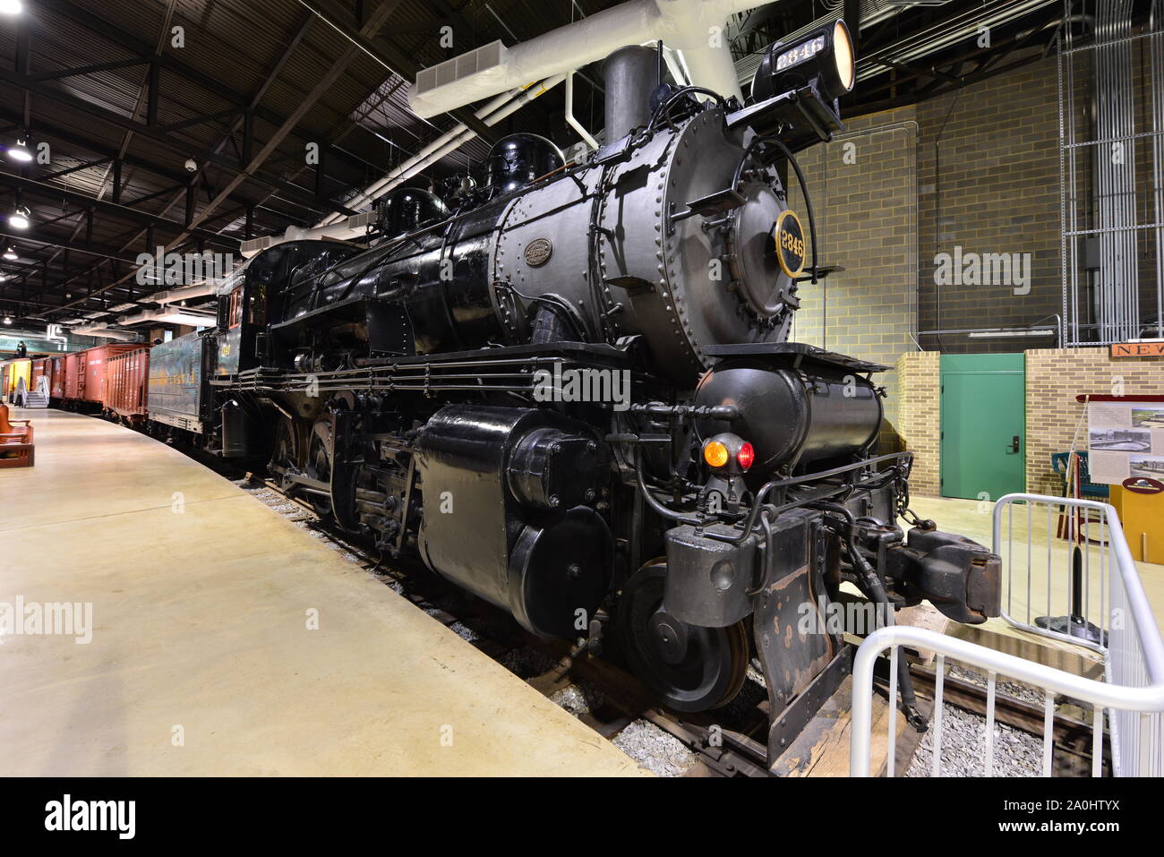 Steam locomotive at the Pennsylvania Railroad museum Stock Photo - Alamy