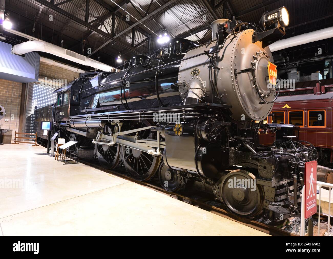 Steam locomotive at the Pennsylvania Railroad museum Stock Photo - Alamy