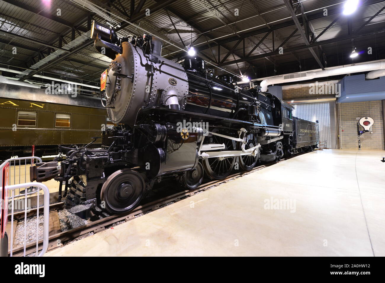 Steam locomotive at the Pennsylvania Railroad museum Stock Photo - Alamy