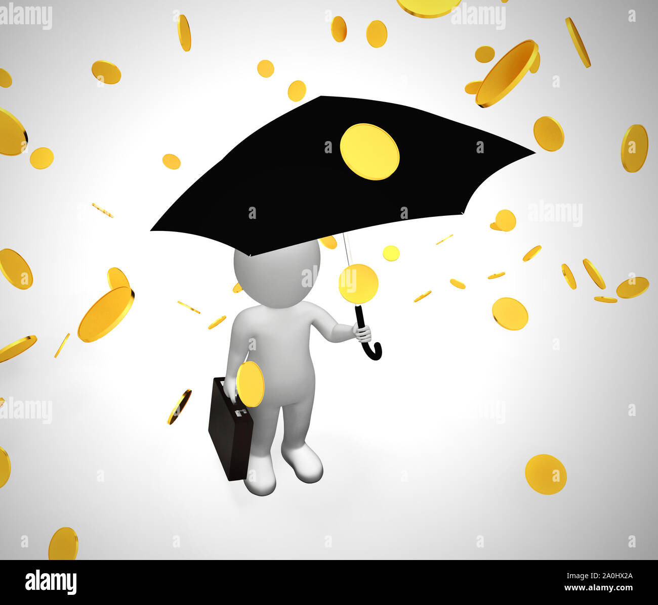 Gold coins falling depict wealth and ready money. A reserved fund of ...