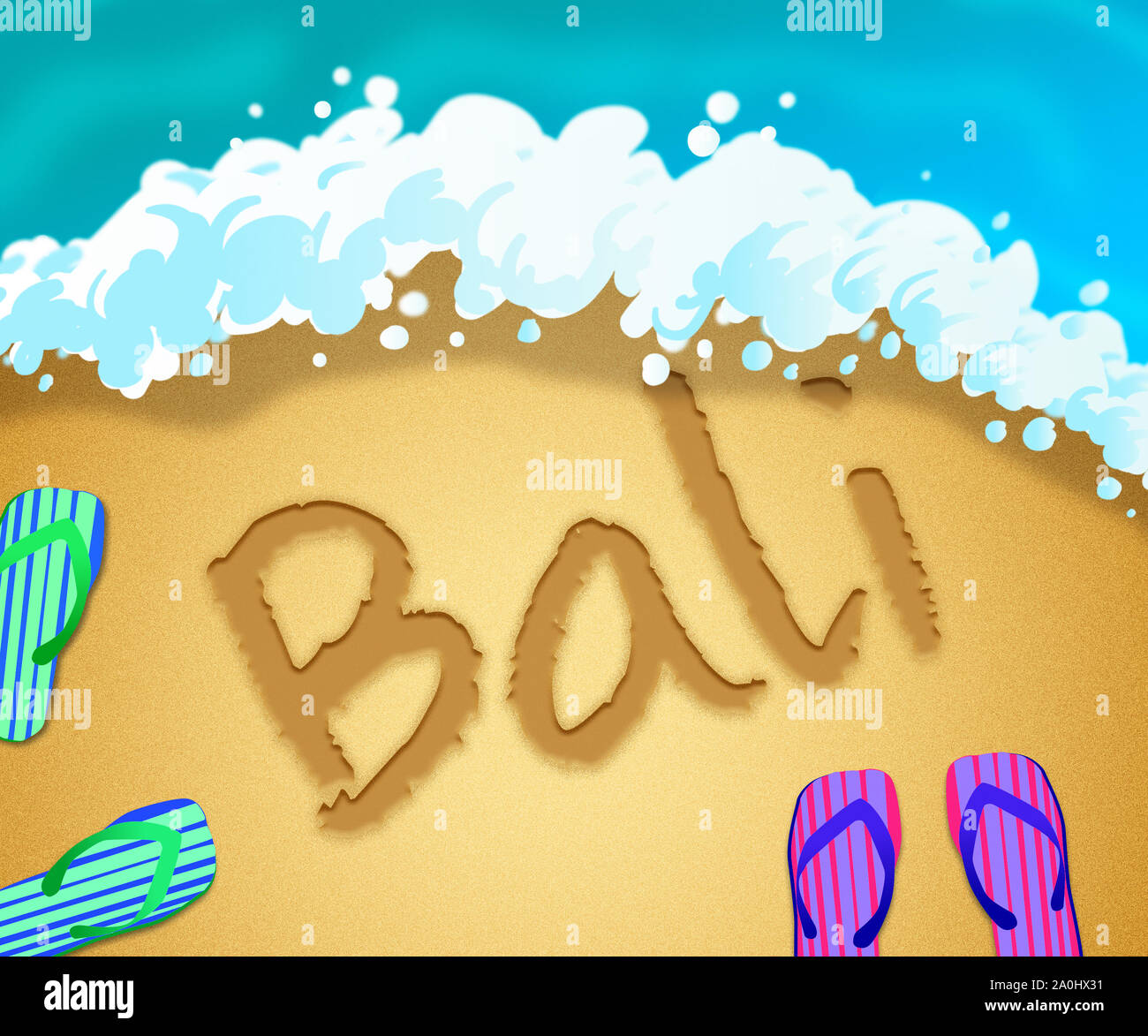 Bali island beach shore representing tourism and vacations in indonesia ...