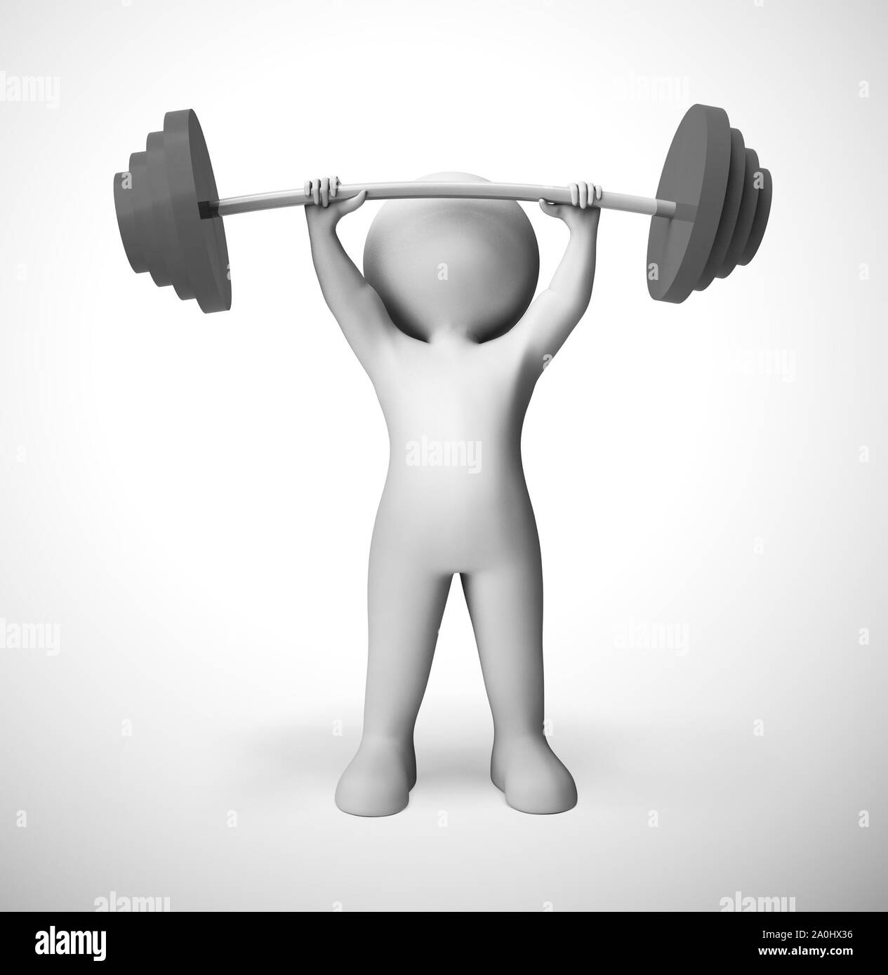 Weight lifting in the gym getting exercise and a strong body. Powerful ...