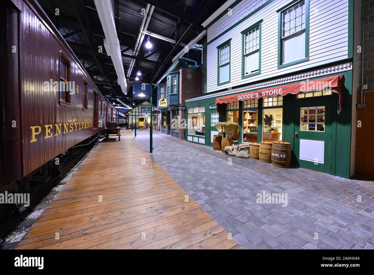 A station street scene at a railroad museum Stock Photo - Alamy