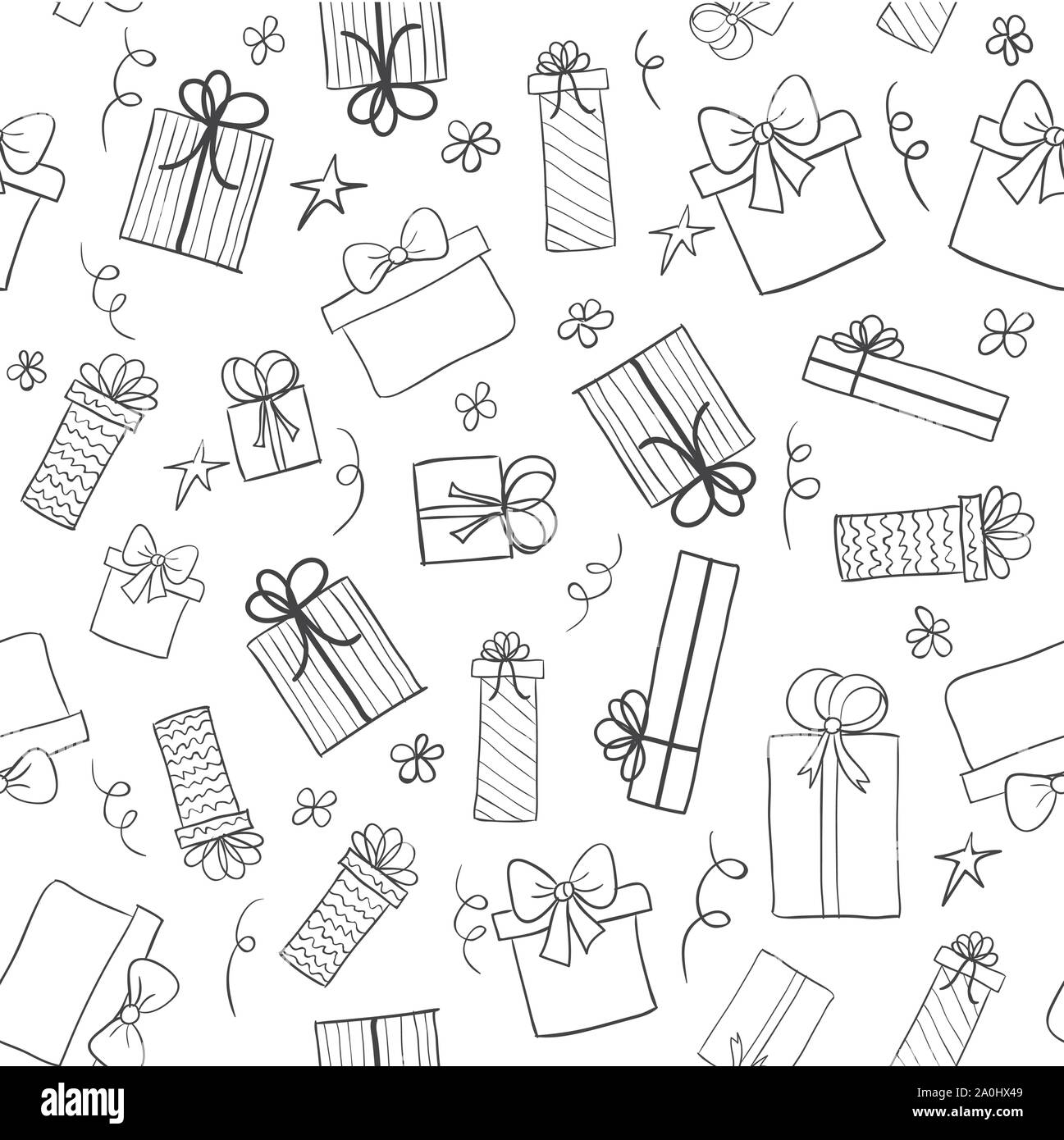 Random doodle seamless pattern Cut Out Stock Images & Pictures - Alamy
