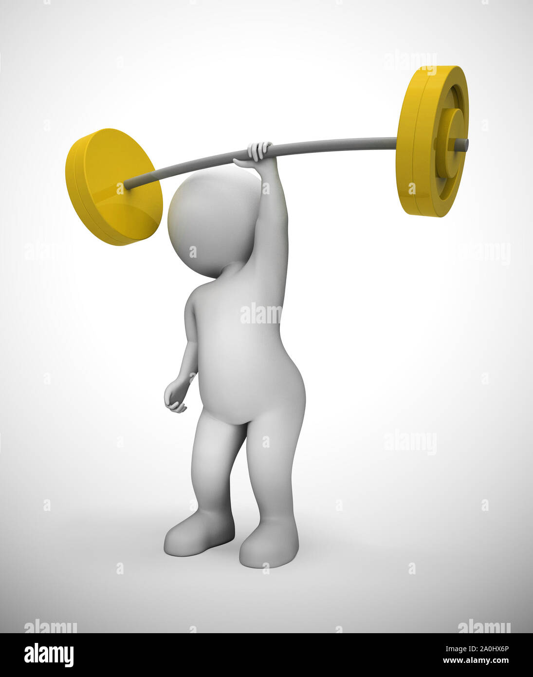 Weight lifting in the gym getting exercise and a strong body. Powerful ...